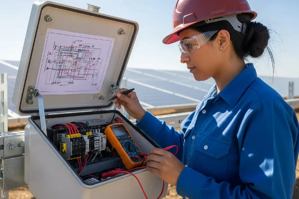 Maintenance and inspection checklist for solar combiner box