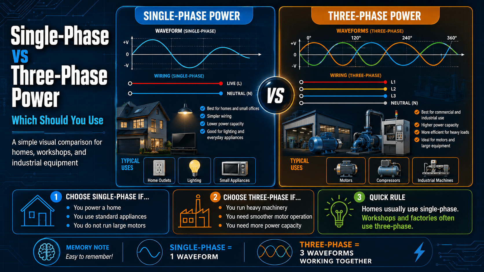 Single-Phase vs Three-Phase Power Which Should You Use